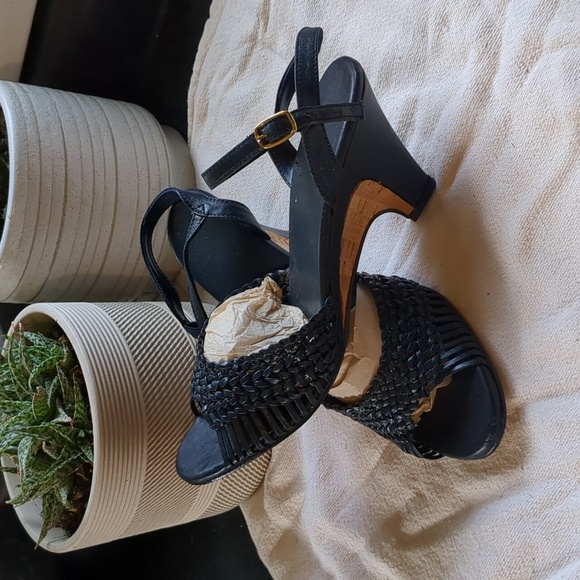 Shoes | Navy Blue Strappy Open Toed Heels | Poshmark